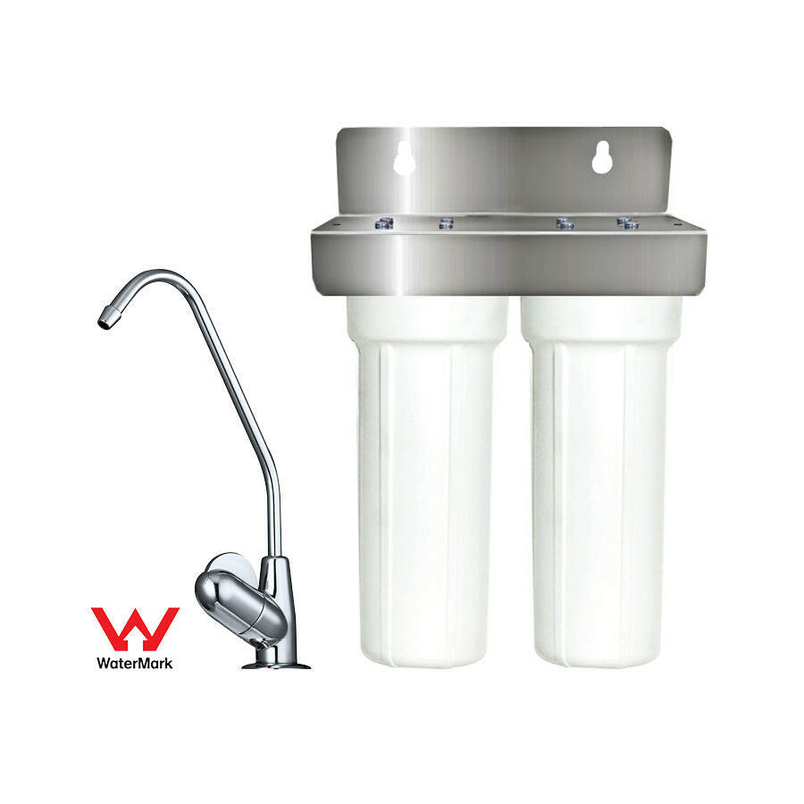Under Bench "Twin" Water Filter System with PLV & "Classic" Tap (PSS-1 ...